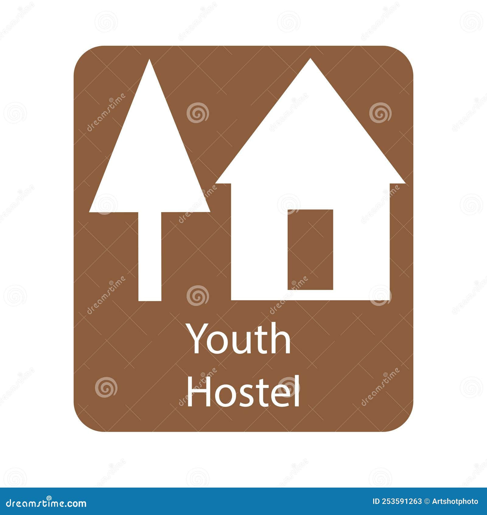 Youth hostel sign and text stock vector. Illustration of advertising ...