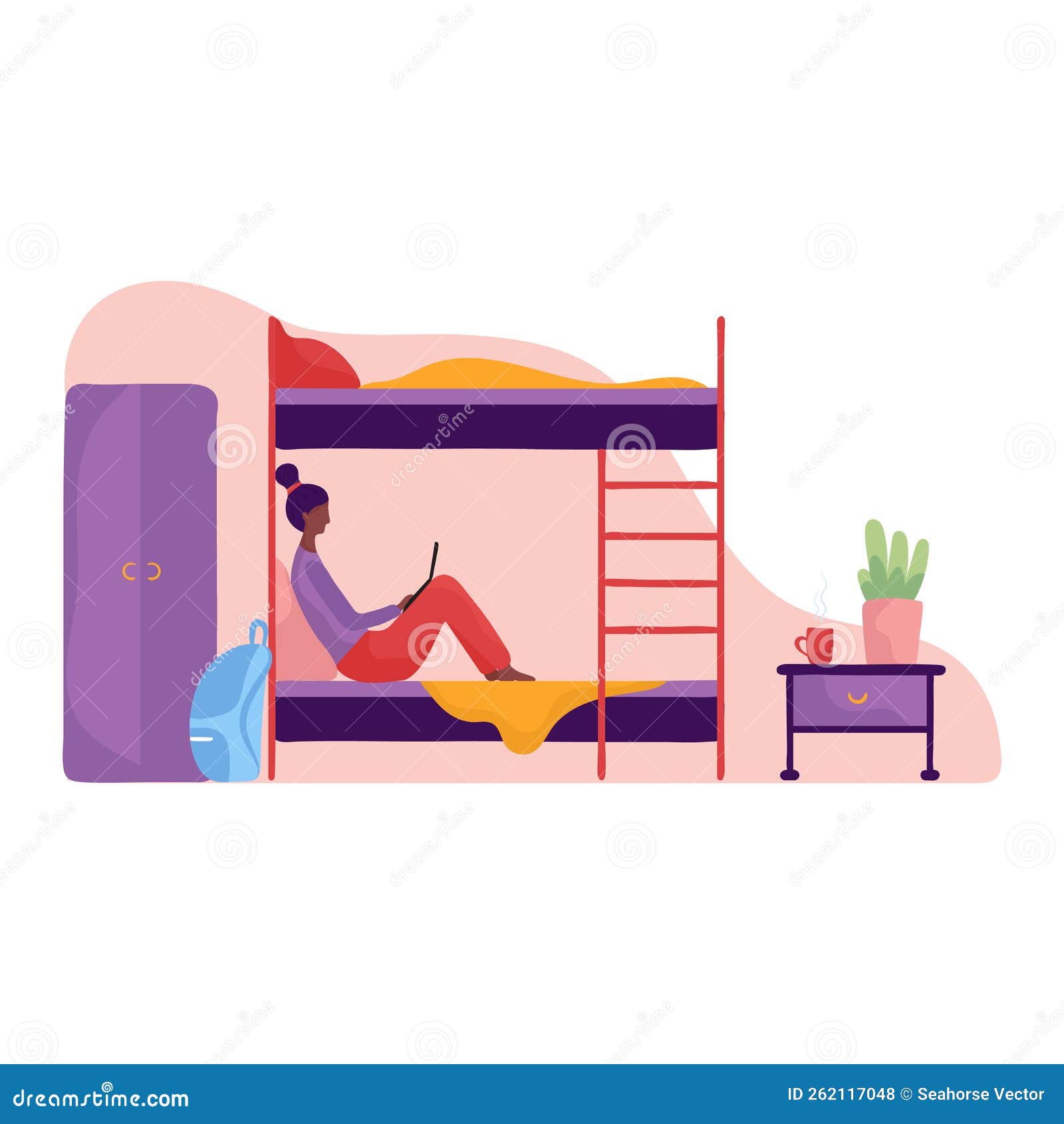 Room With Bunk Bed In Spaceship, Interior Design Of Starship. Living ...