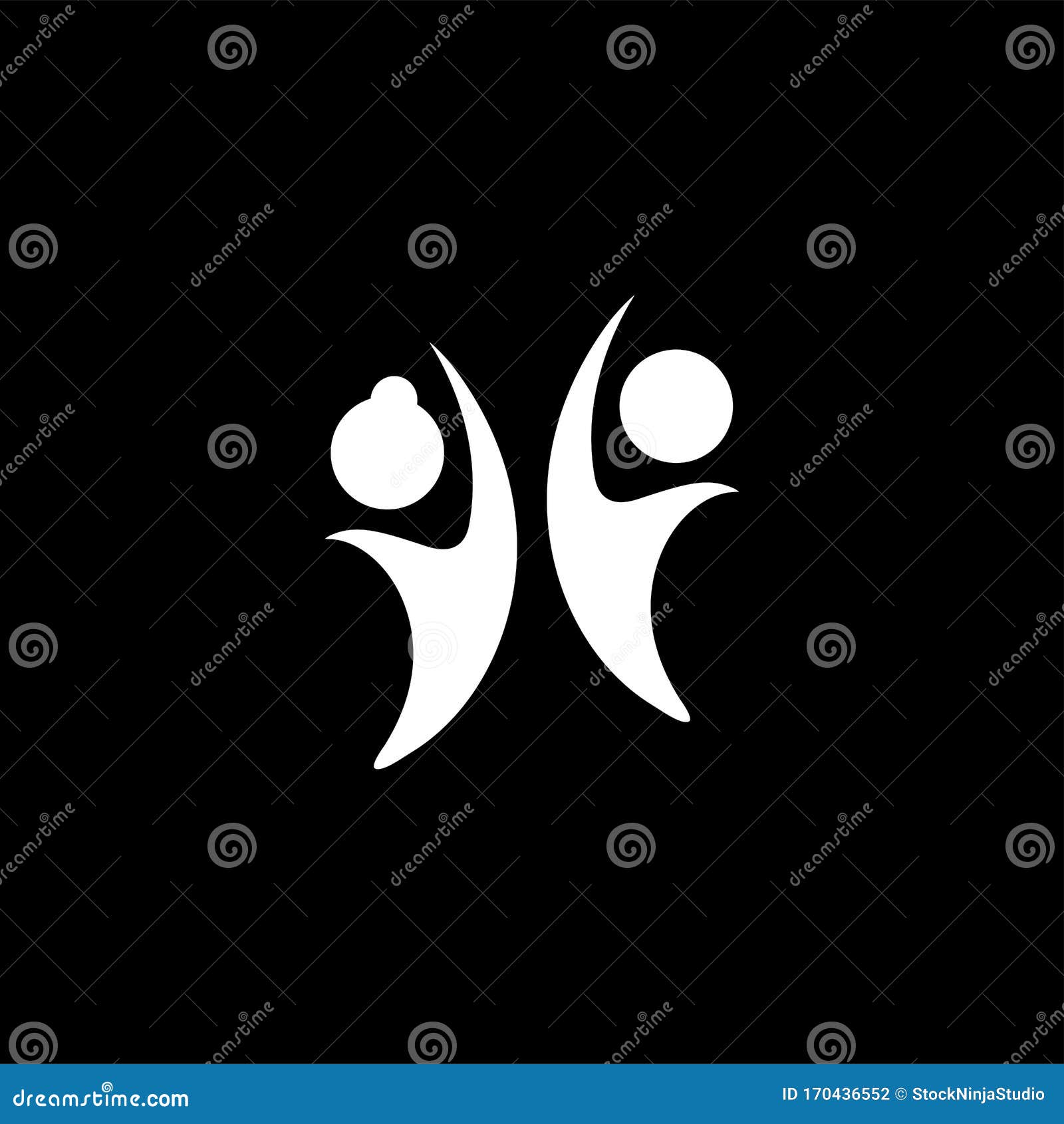 Youth Icon on Black Background. Black Flat Style Vector Illustration ...