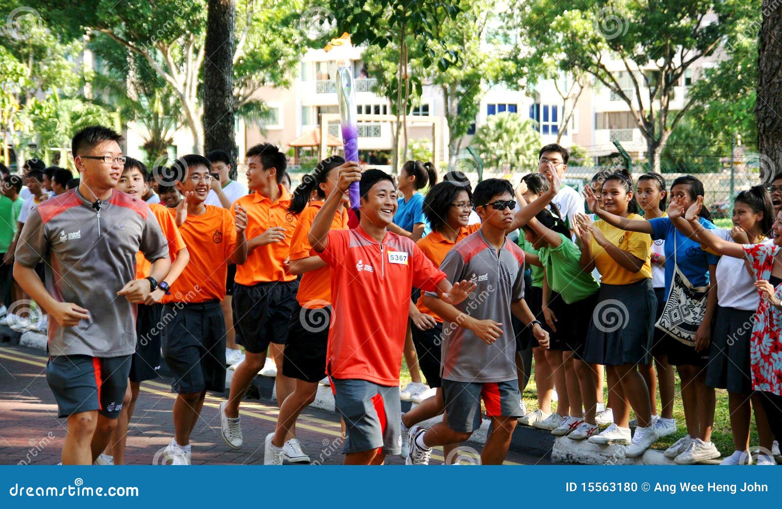 Youth Olympic Games 2010 Torch Relay Editorial Image - Image of waving ...