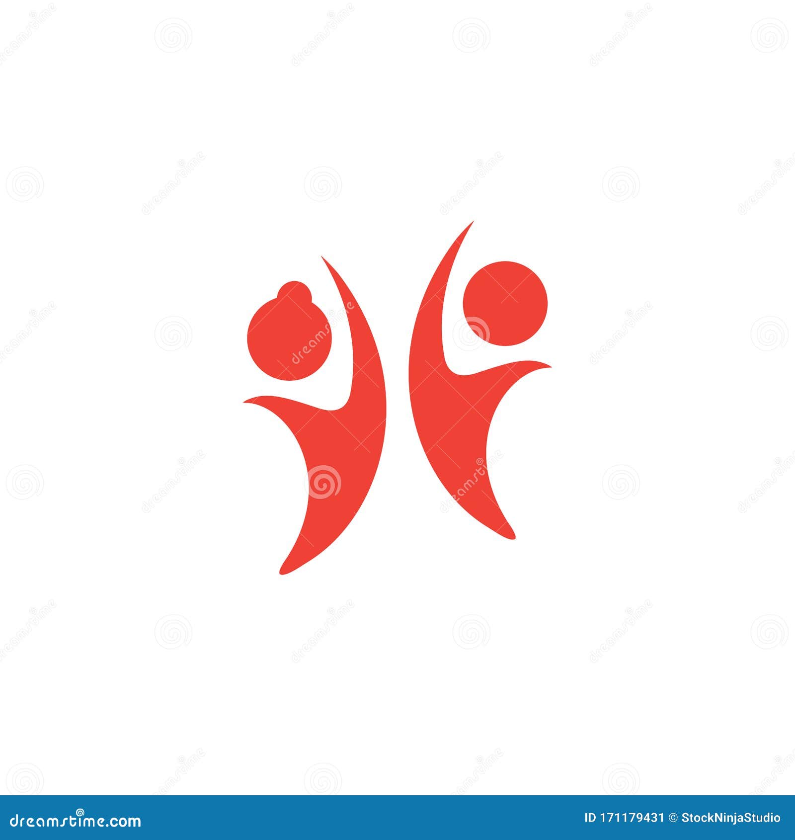 Youth Red Icon on White Background. Red Flat Style Vector Illustration ...