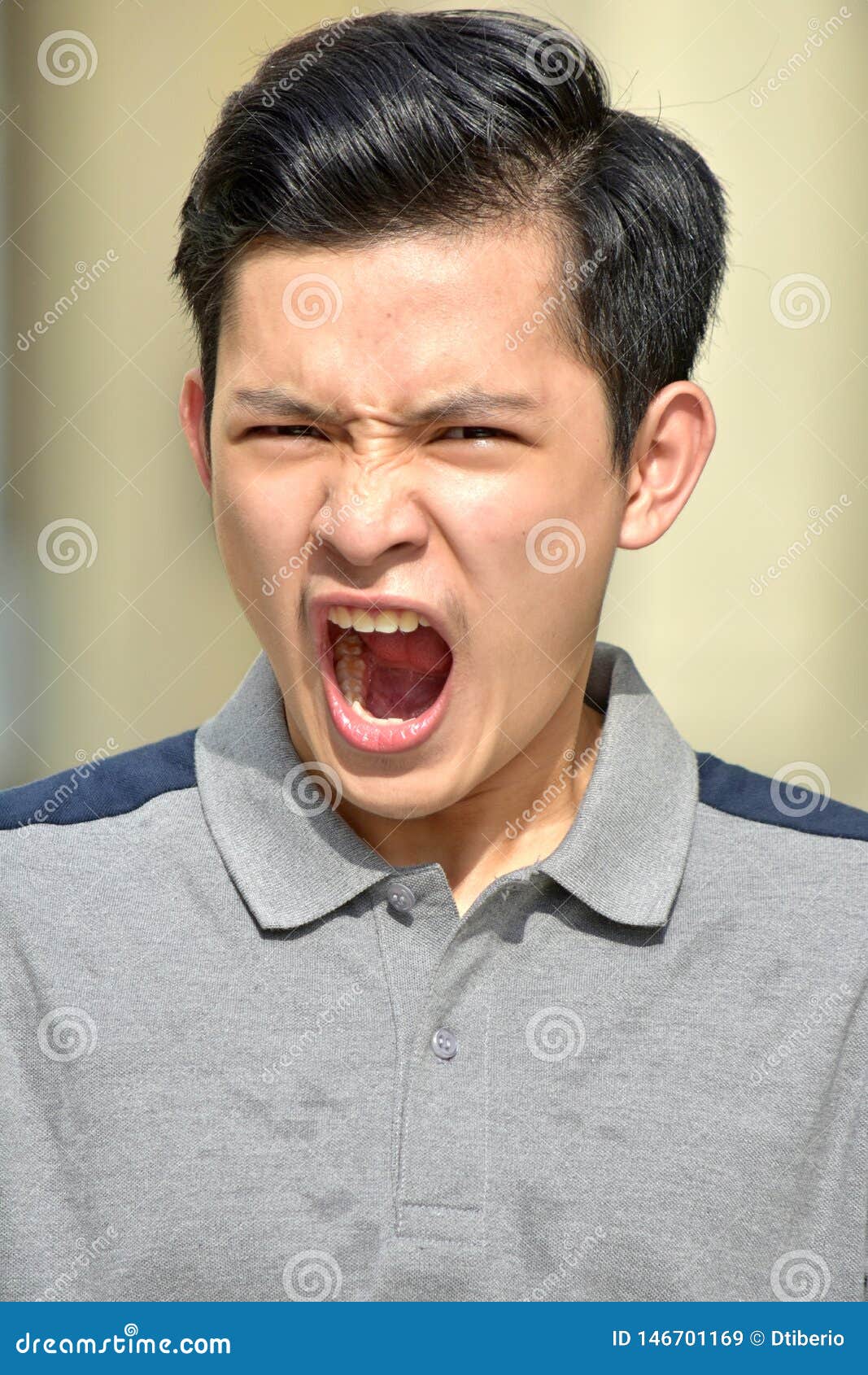 Youthful Diverse Juvenile Yelling Stock Image - Image of hollering ...