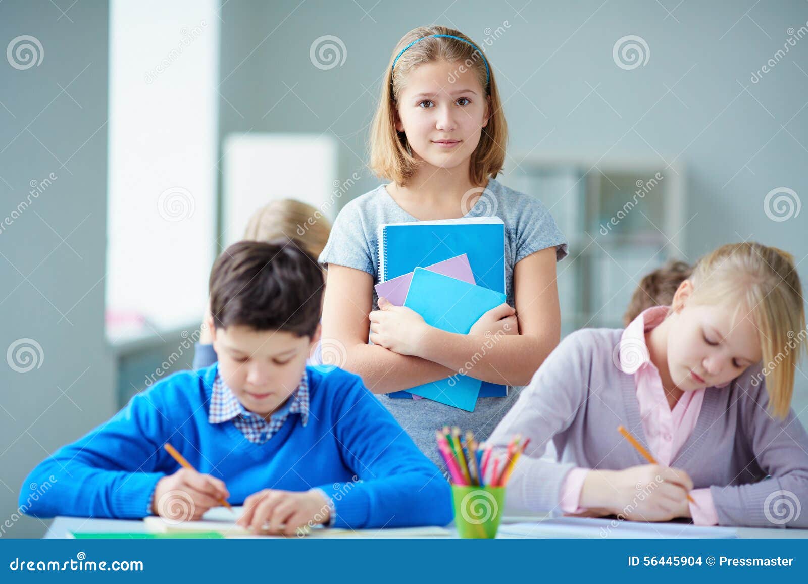 Youthful learner stock photo. Image of junior, desk, beautiful - 56445904