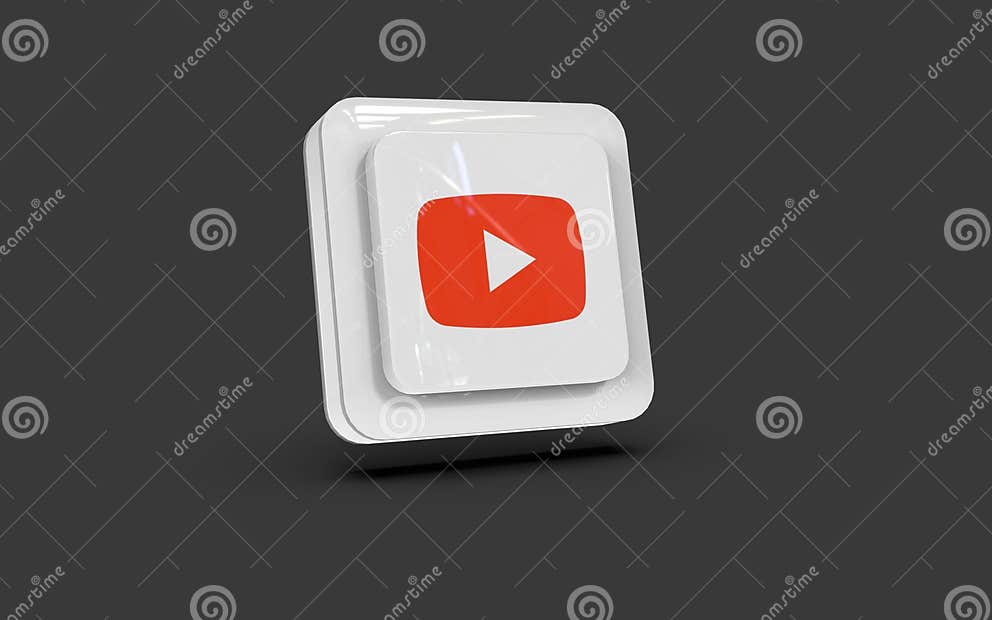 Youtube App Button Rendering, Logo for Marketing Design Stock Photo ...