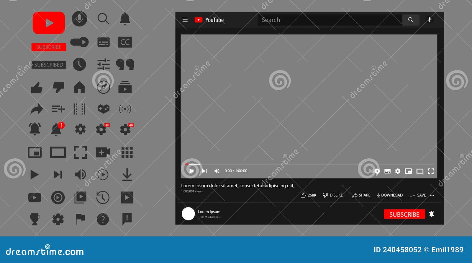 Youtube Window Stock Illustrations – 294 Youtube Window Stock ...