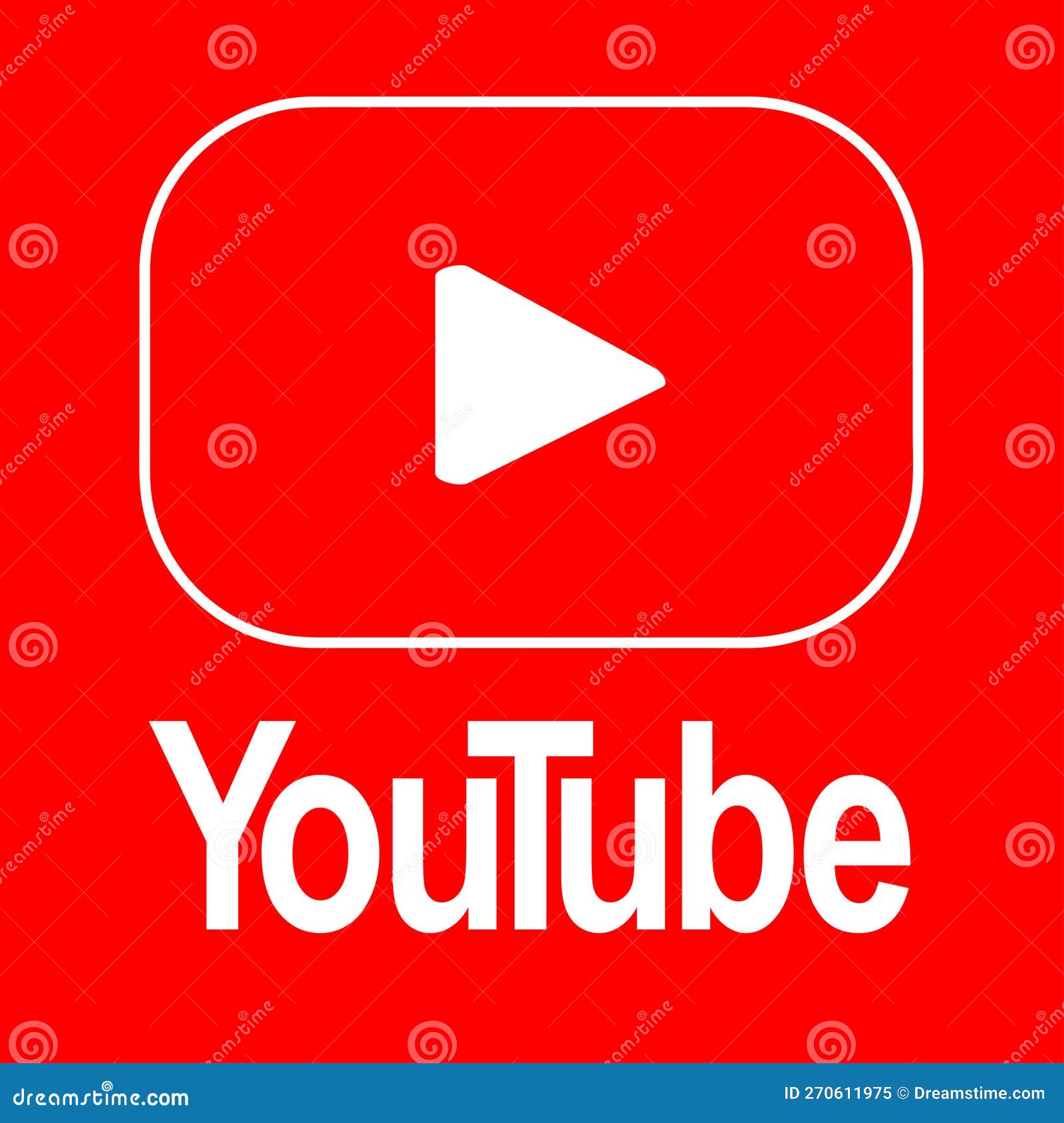 Youtube Icon with Solid Red Background Editorial Image - Illustration ...