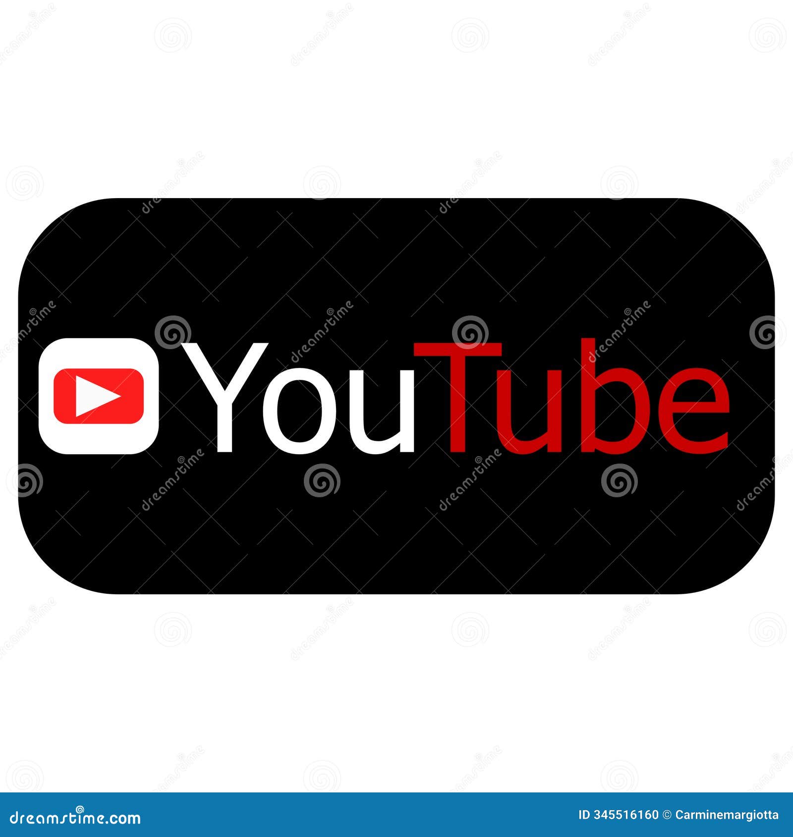 YouTube Icon on White Background Stock Illustration - Illustration of ...