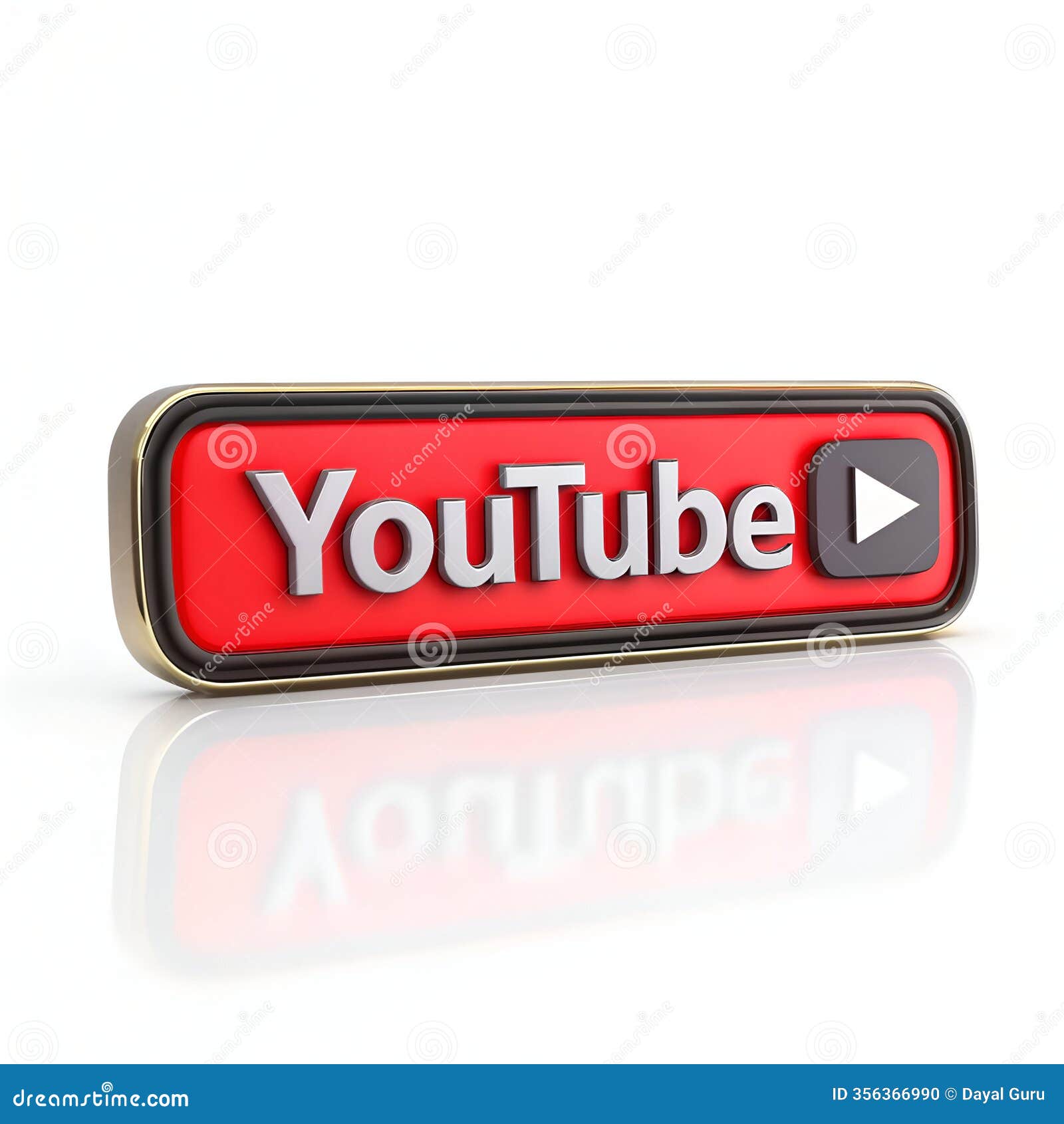 YouTube Logo 3D YouTube Lower Third Label Stock Illustration ...