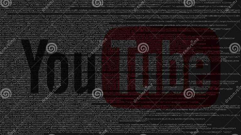 YouTube Logo Made of Source Code on Computer Screen. Editorial 3D ...