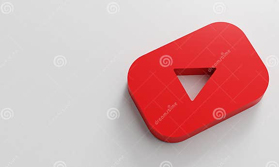 Youtube Logo Minimal Simple Design Template. Copy Space 3D Editorial ...