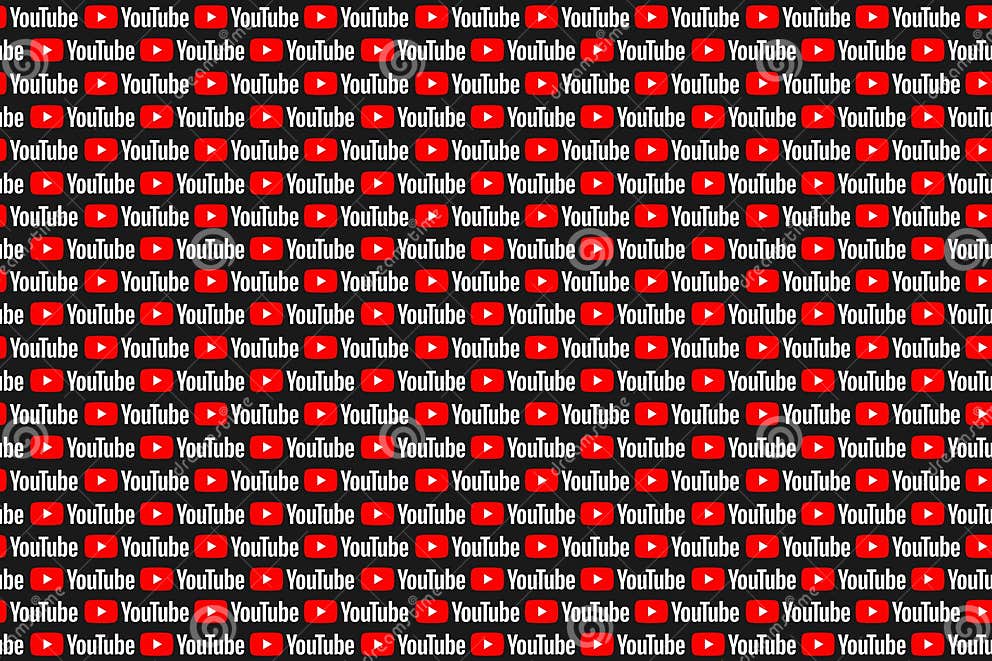 YouTube Logo. YouTube is a Video-sharing Website. Seamless Pattern ...