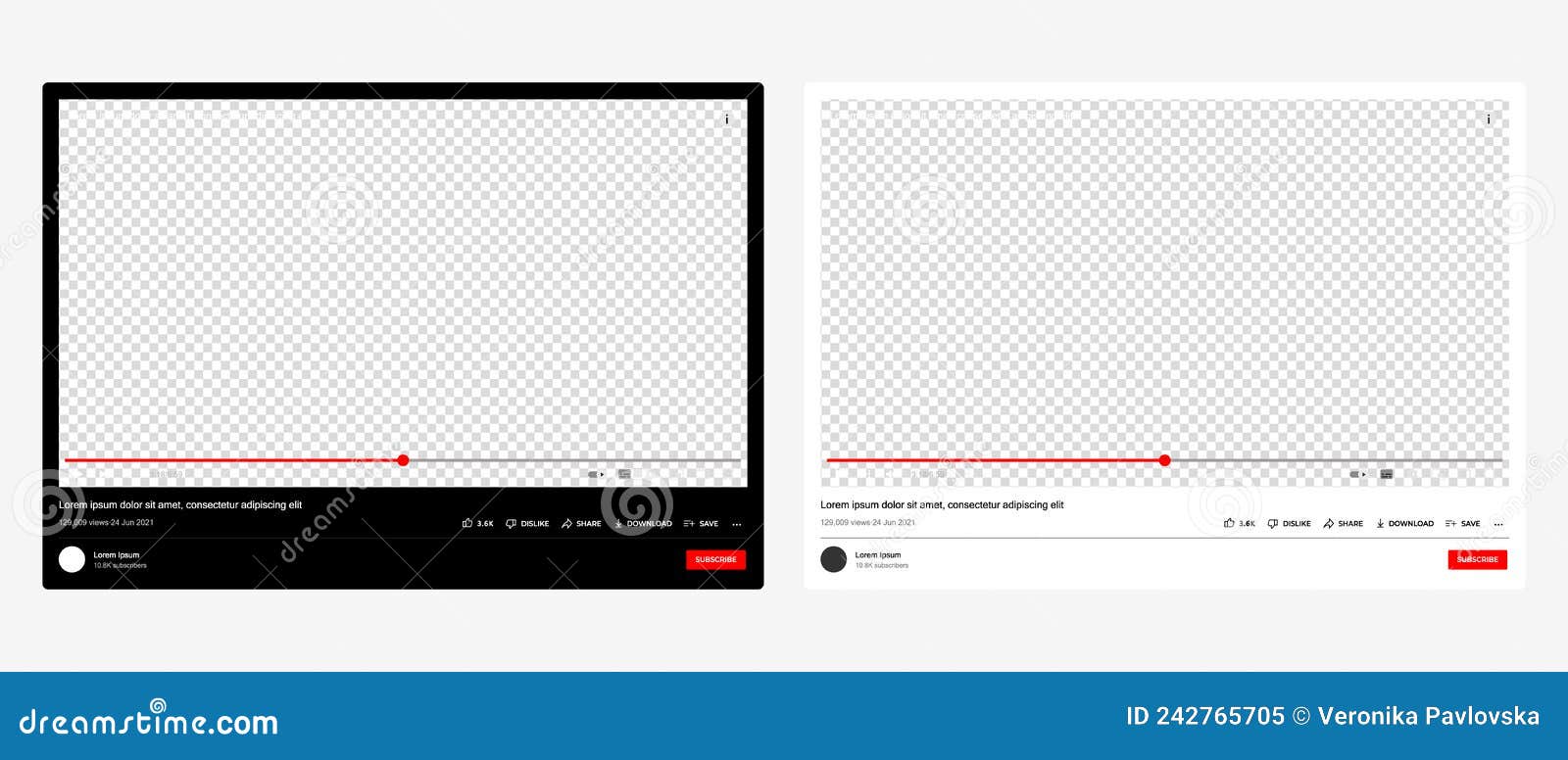 Youtube Multimedia Player Window Template. Youtube Video Template ...