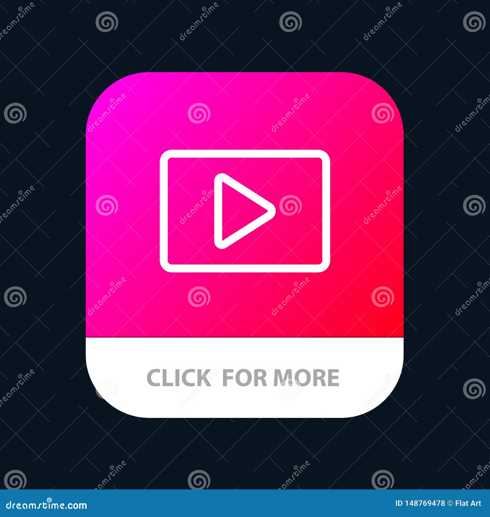 YouTube, Paly, Video, Player Mobile App Button. Android and IOS Line ...