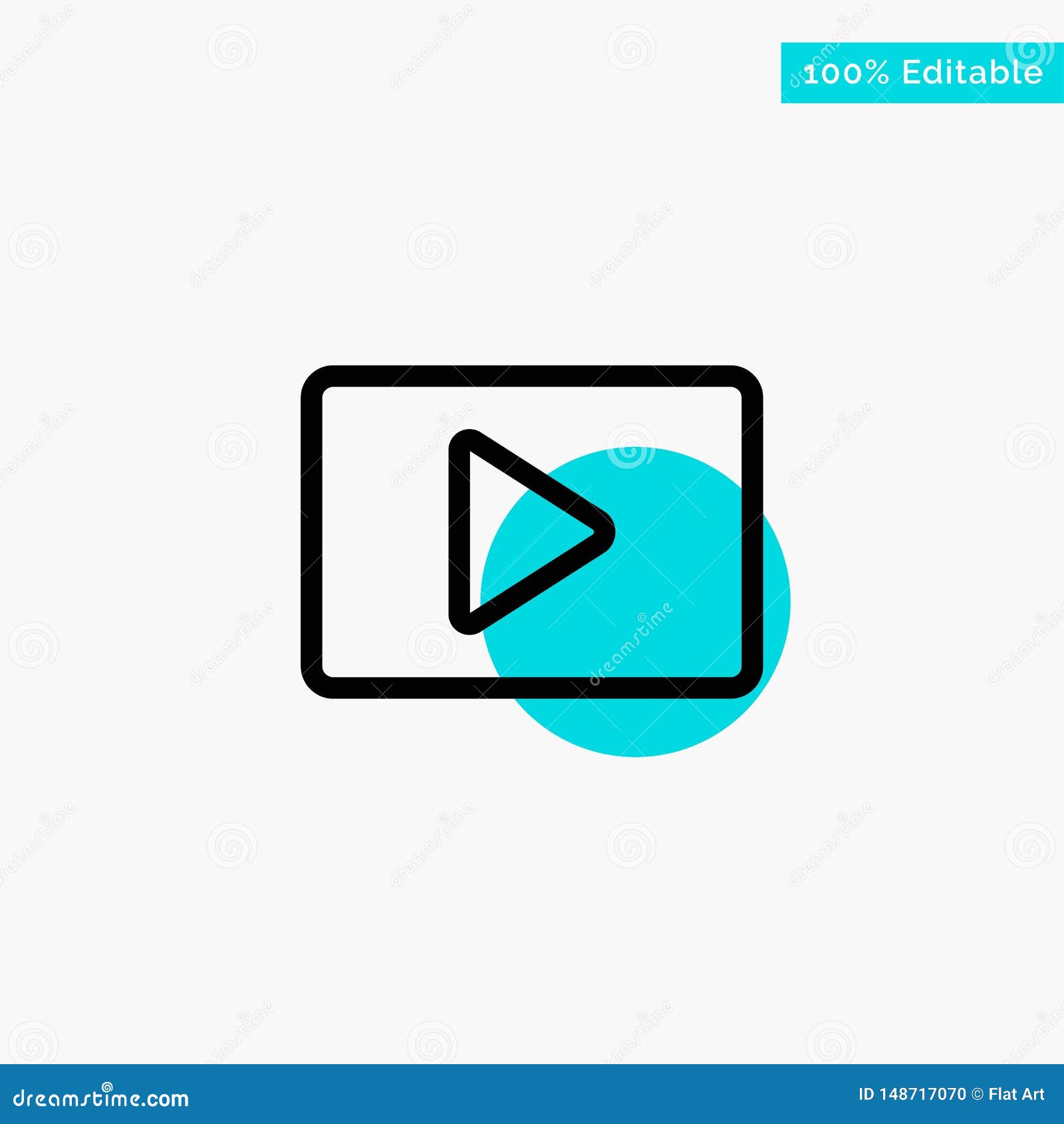 YouTube, Paly, Video, Player Turquoise Highlight Circle Point Vector ...