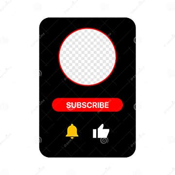 Youtube Profile Interface Black Pop Up Window. Subscribe Button Stock ...