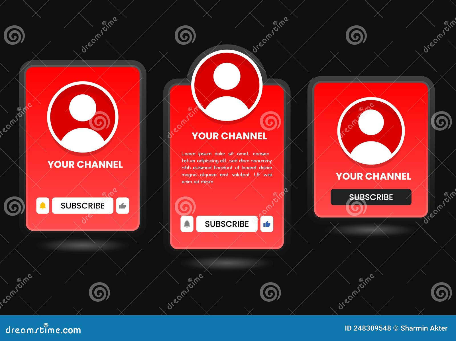 Youtube Profile Icon Interface. Subscribe Button. Channel Name ...
