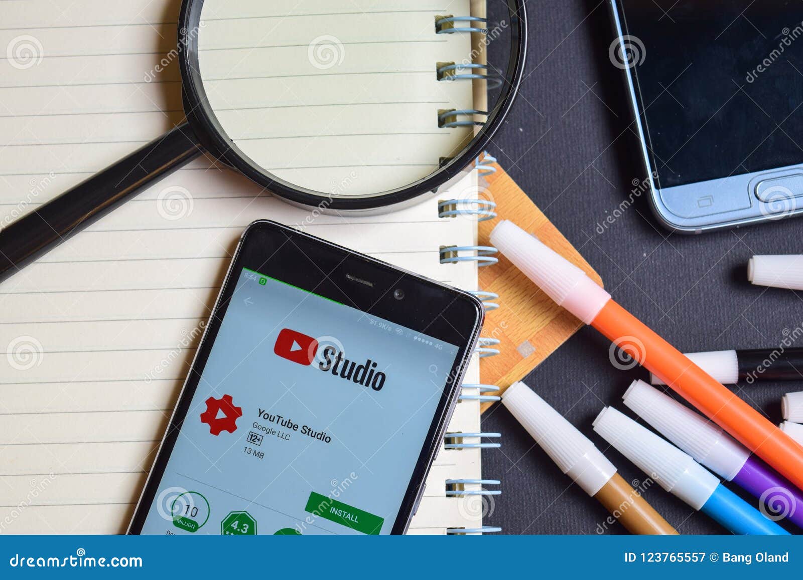 Youtube Studio App on Smartphone Screen. Editorial Photography - Image ...