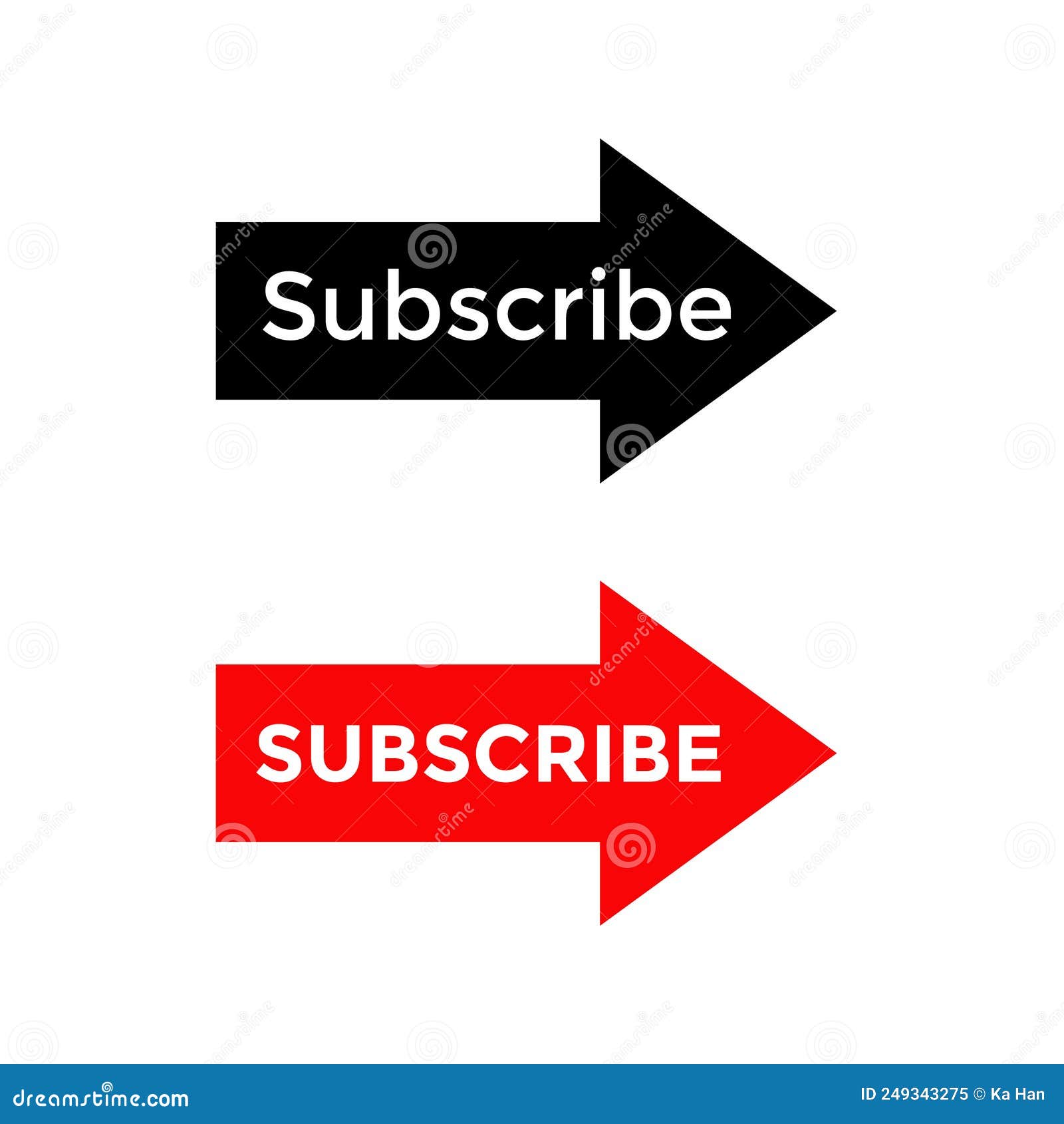 Youtube Subscribe Icon Vector Isolated on Arrow Button Stock Vector ...