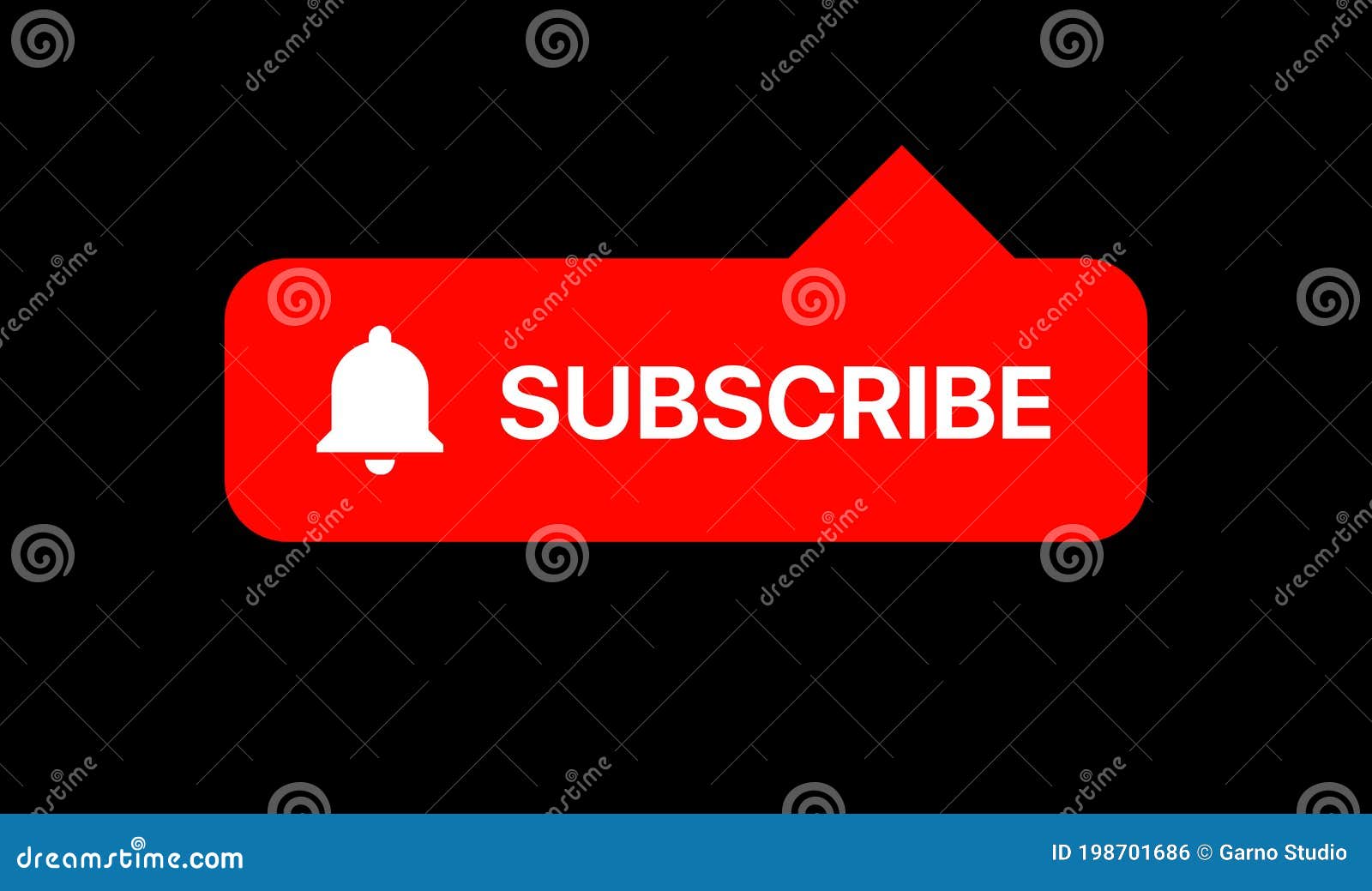 Youtube Subscribe Red Flat Button Vector Illustration on Black ...
