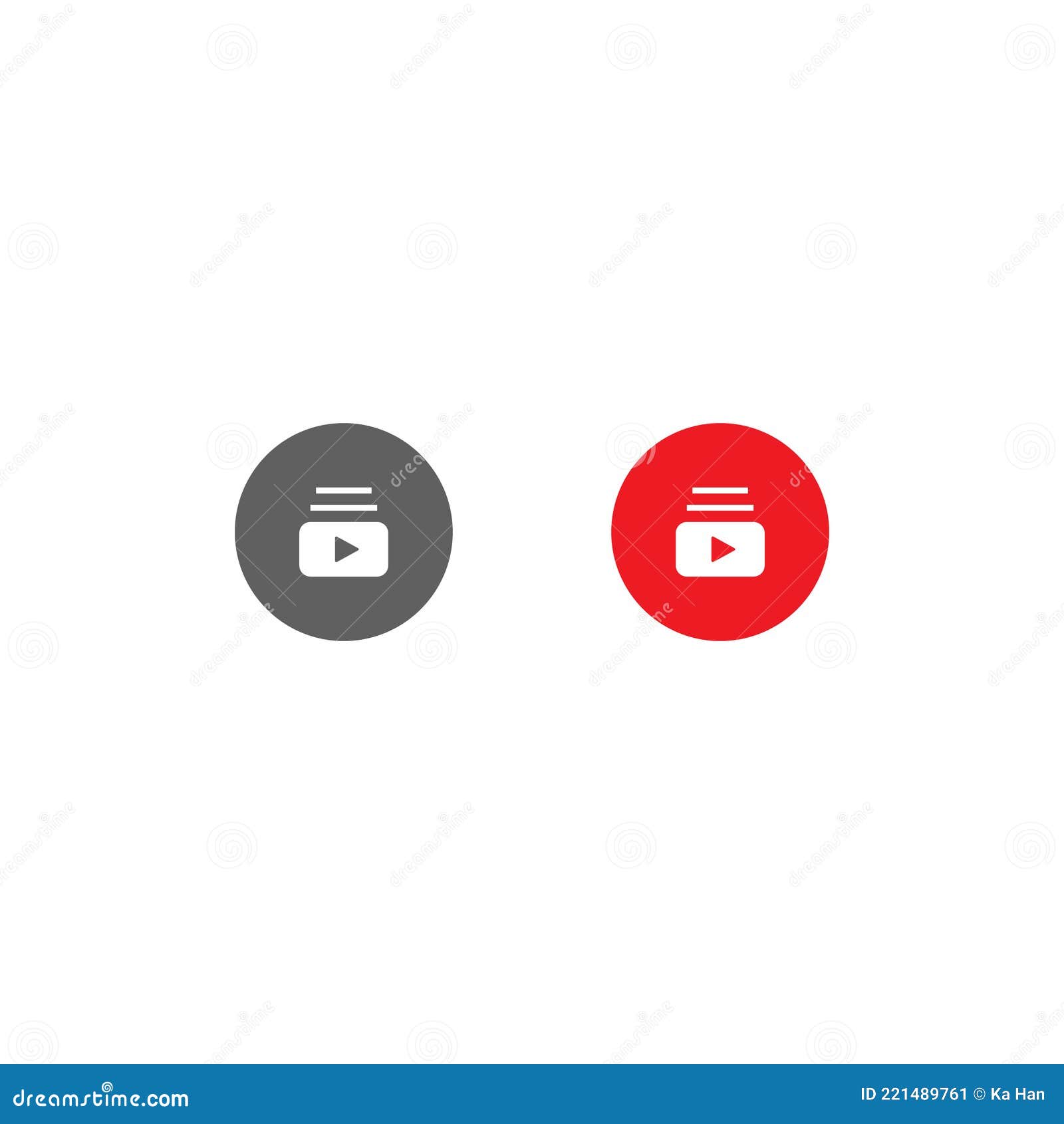 Youtube Subscriptions Streaming Button Icon Vector in Flat Design Style ...