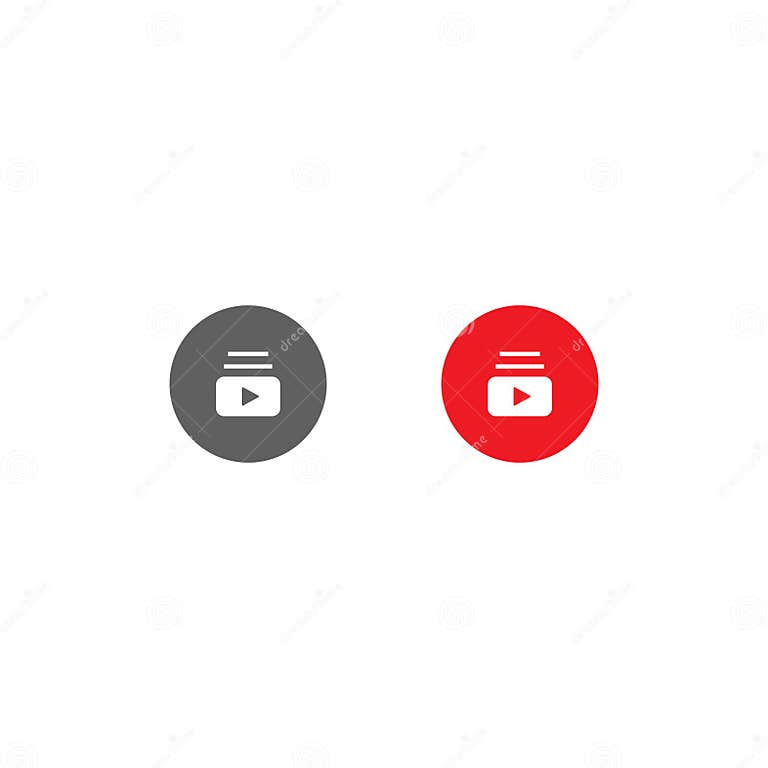 Youtube Subscriptions Streaming Button Icon Vector in Flat Design Style ...