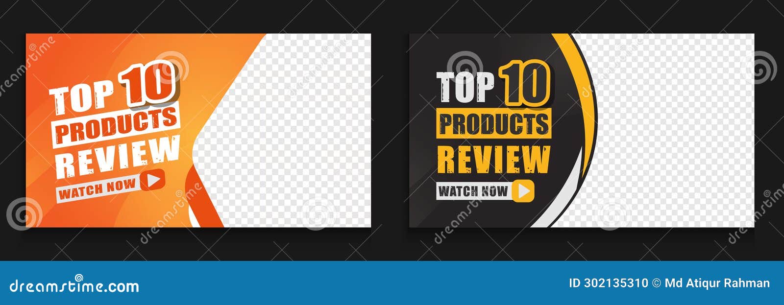 Top 10 Product Reviews Online Business YouTube Thumbnail Template Stock ...