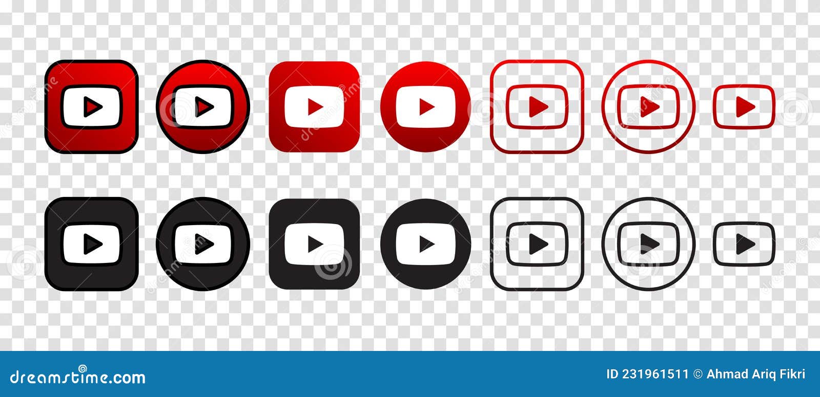 Youtube Vector Logo Icon Set. Vector Illustration Editorial Photo ...