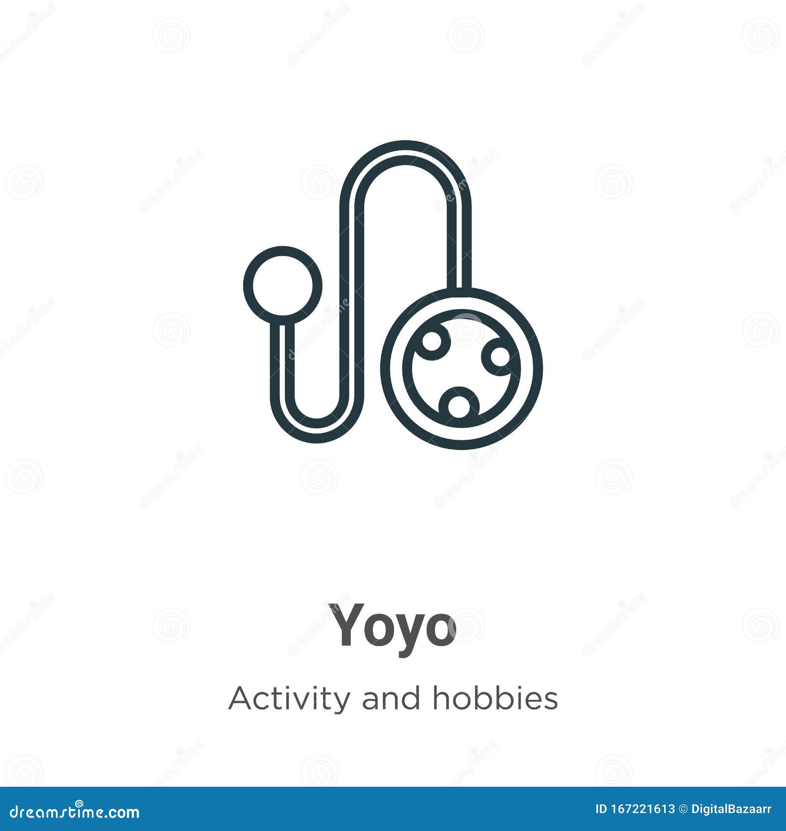 Yoyo Outline Vector Icon. Thin Line Black Yoyo Icon, Flat Vector Simple ...