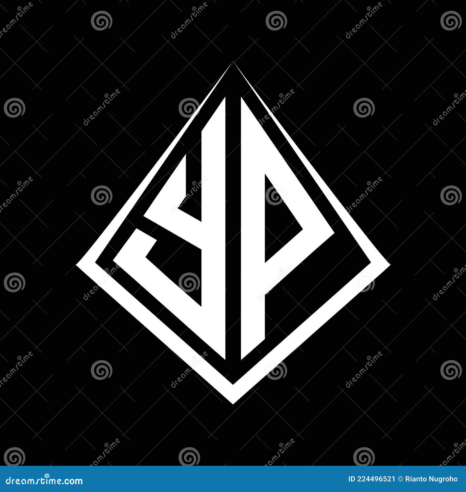 YP Logo Letters Monogram with Prisma Shape Design Template Stock Vector ...