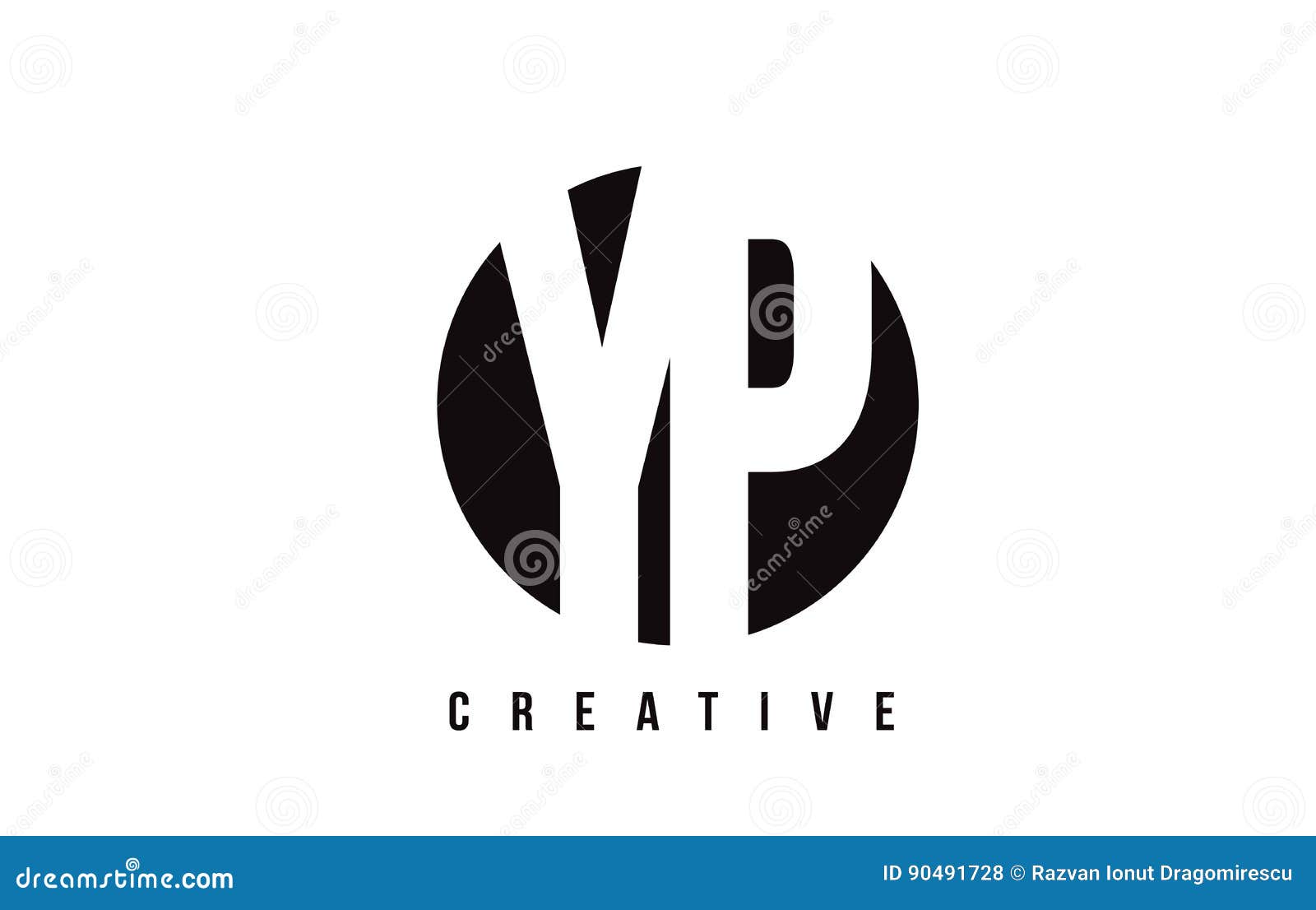 YP Y P White Letter Logo Design with Circle Background. Stock Vector ...