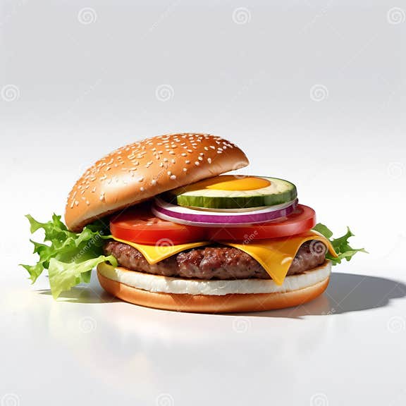 Hyper-Realistic Burger Illustration Stock Illustration - Illustration ...