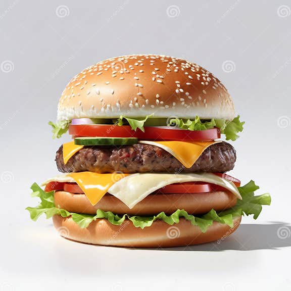 Hyper-Realistic Burger Illustration Stock Illustration - Illustration ...