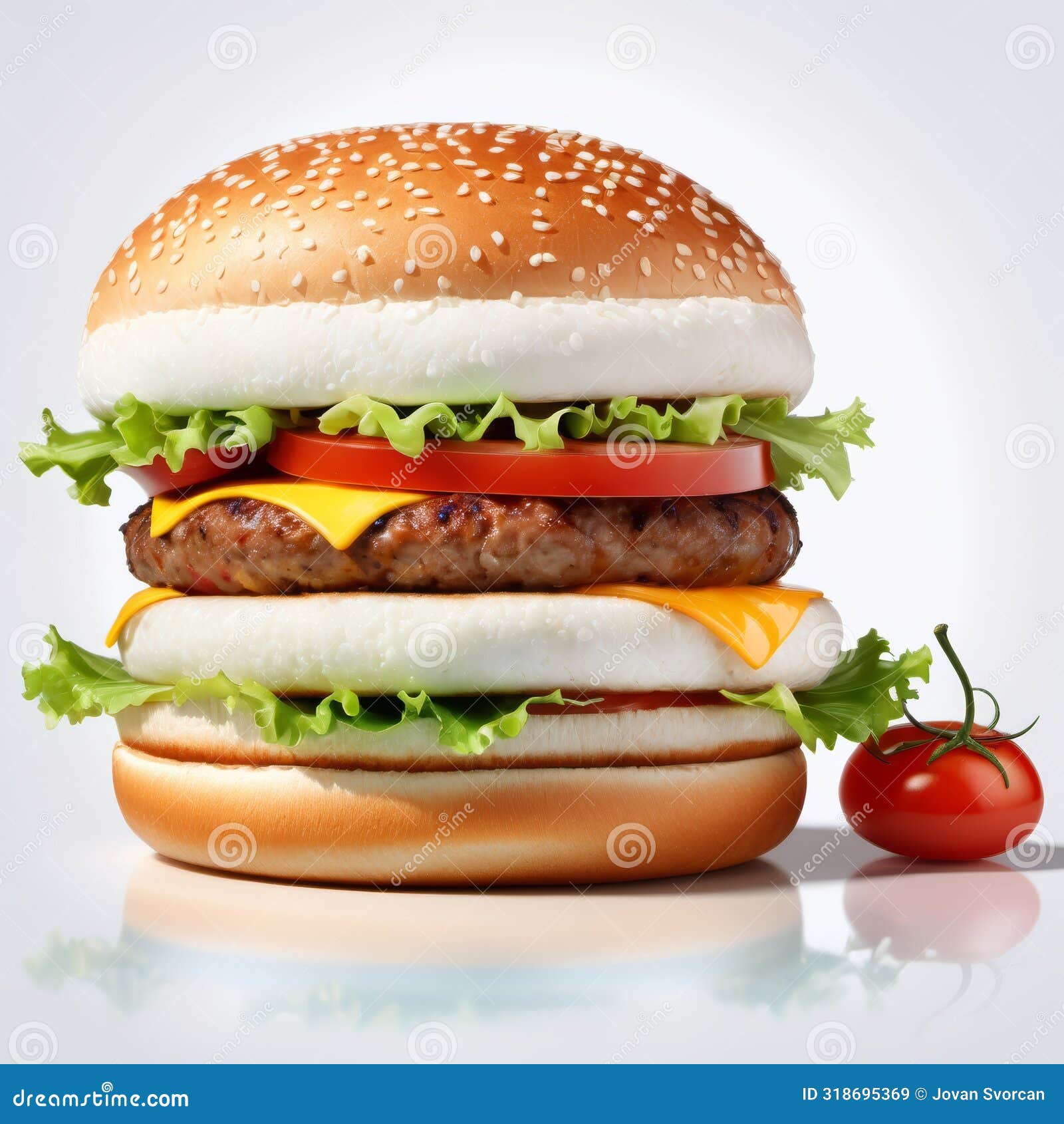 Hyper-Realistic Burger Illustration Stock Illustration - Illustration ...