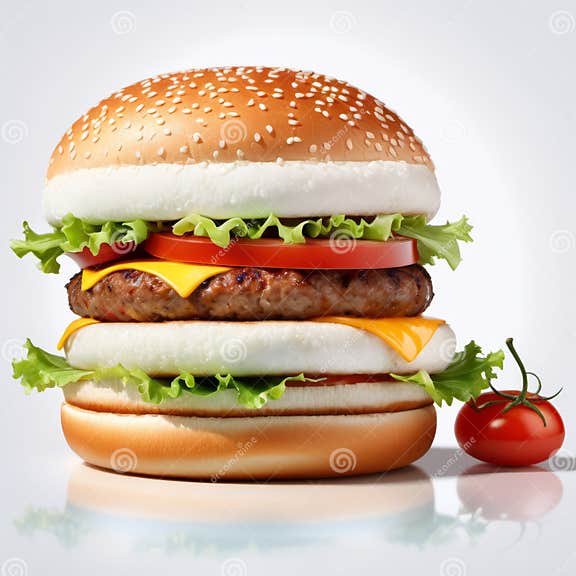 Hyper-Realistic Burger Illustration Stock Illustration - Illustration ...