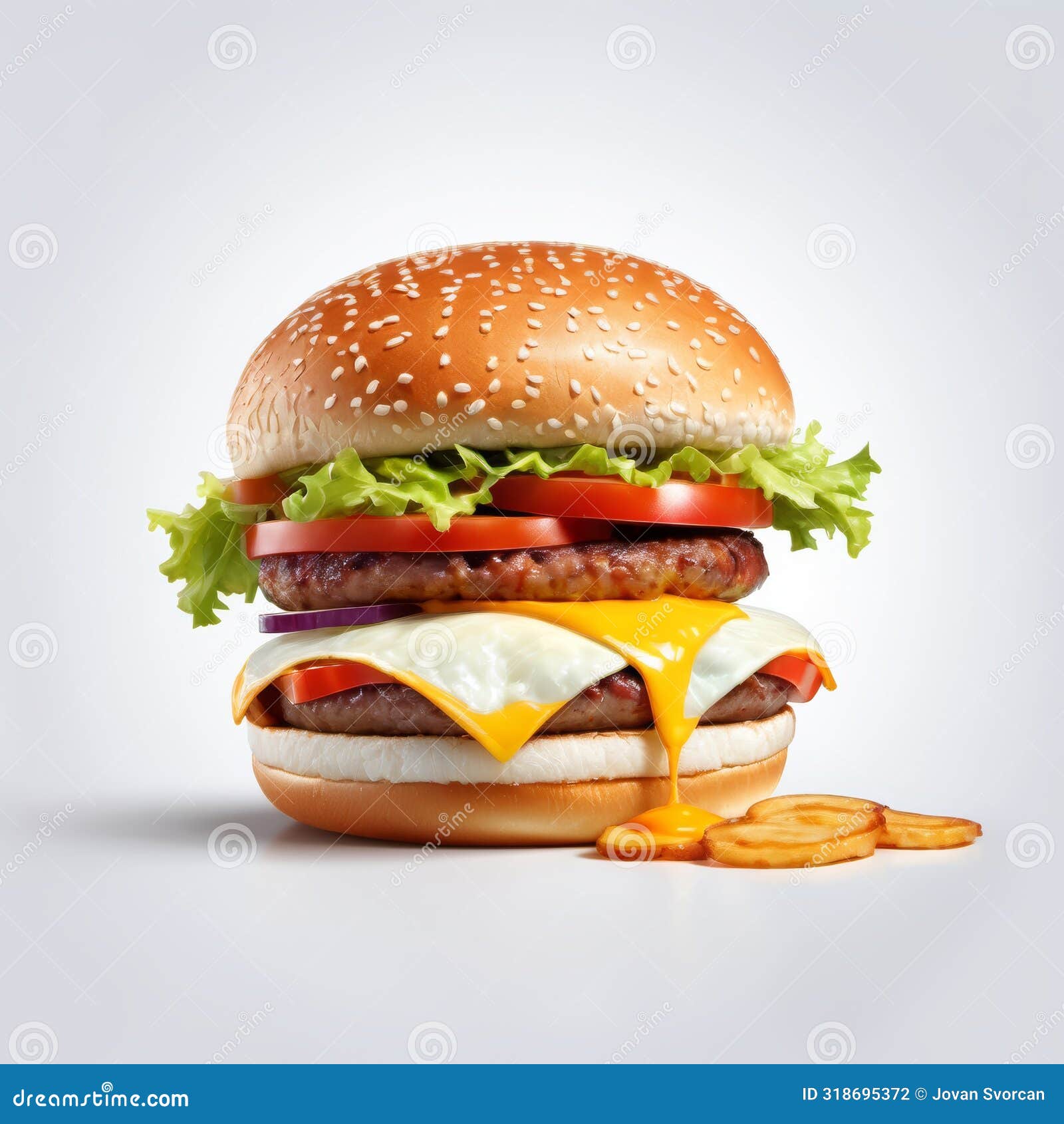 Hyper-Realistic Burger Illustration Stock Illustration - Illustration ...