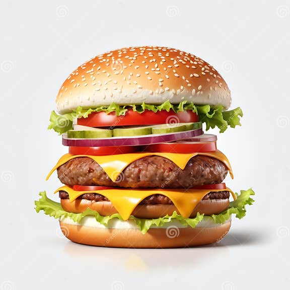 Hyper-Realistic Burger Illustration Stock Illustration - Illustration ...