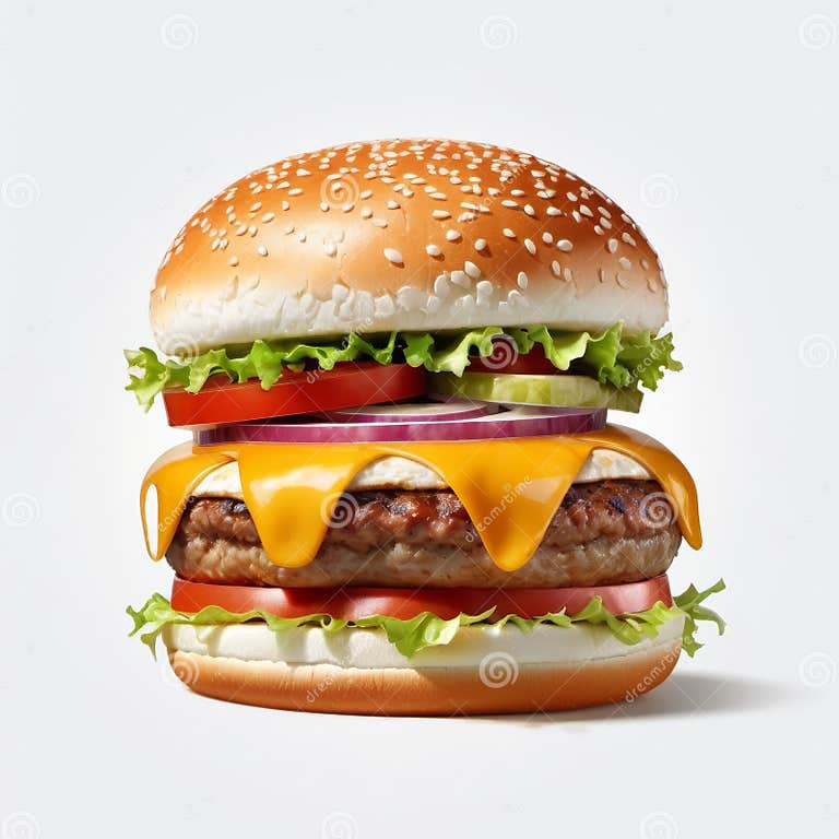 Hyper-Realistic Burger Illustration Stock Illustration - Illustration ...