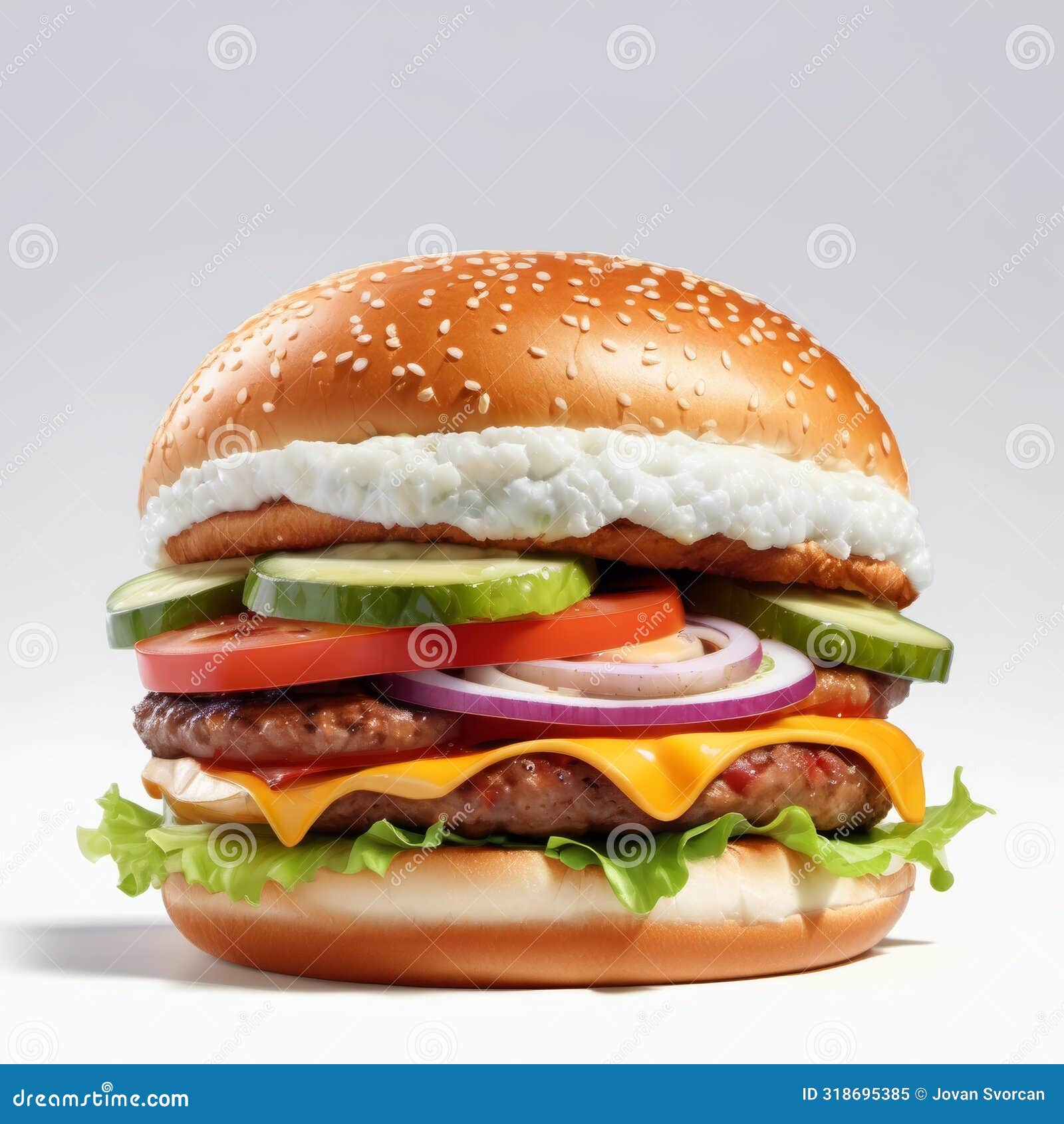 Hyper-Realistic Burger Illustration Stock Illustration - Illustration ...