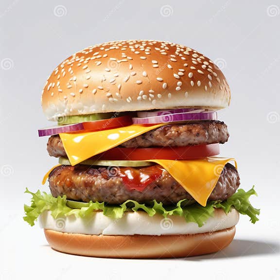 Hyper-Realistic Burger Illustration Stock Illustration - Illustration ...
