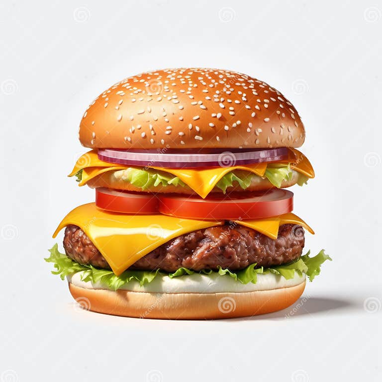 Hyper-Realistic Burger Illustration Stock Illustration - Illustration ...