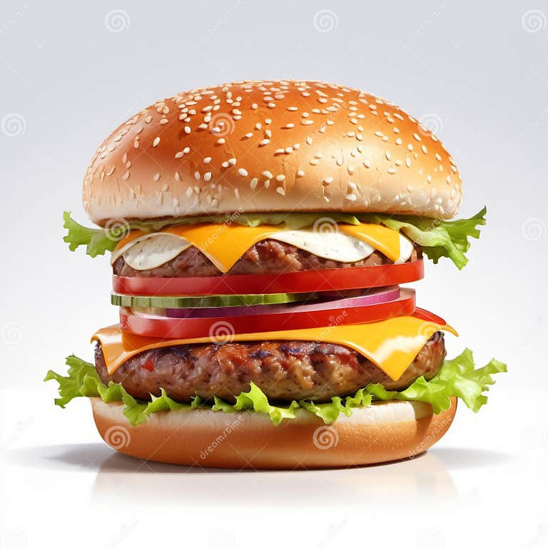 Hyper-Realistic Burger Illustration Stock Illustration - Illustration ...