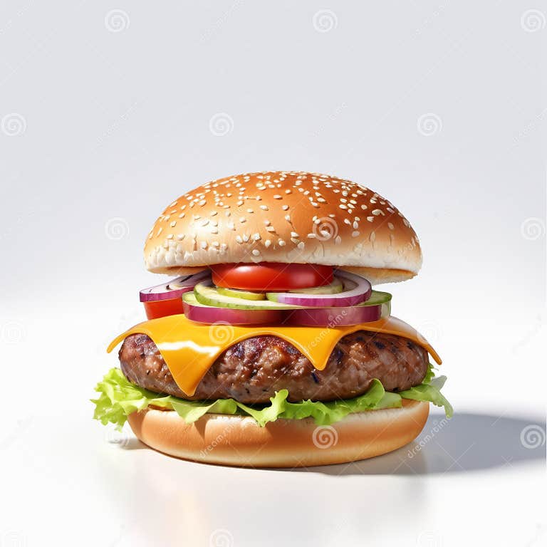 Hyper-Realistic Burger Illustration Stock Illustration - Illustration ...