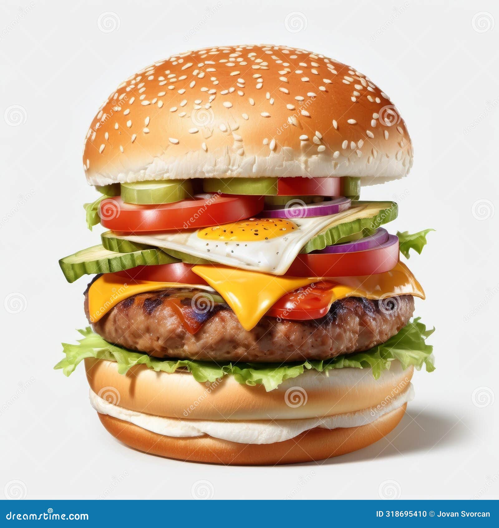 Hyper-Realistic Burger Illustration Stock Illustration - Illustration ...