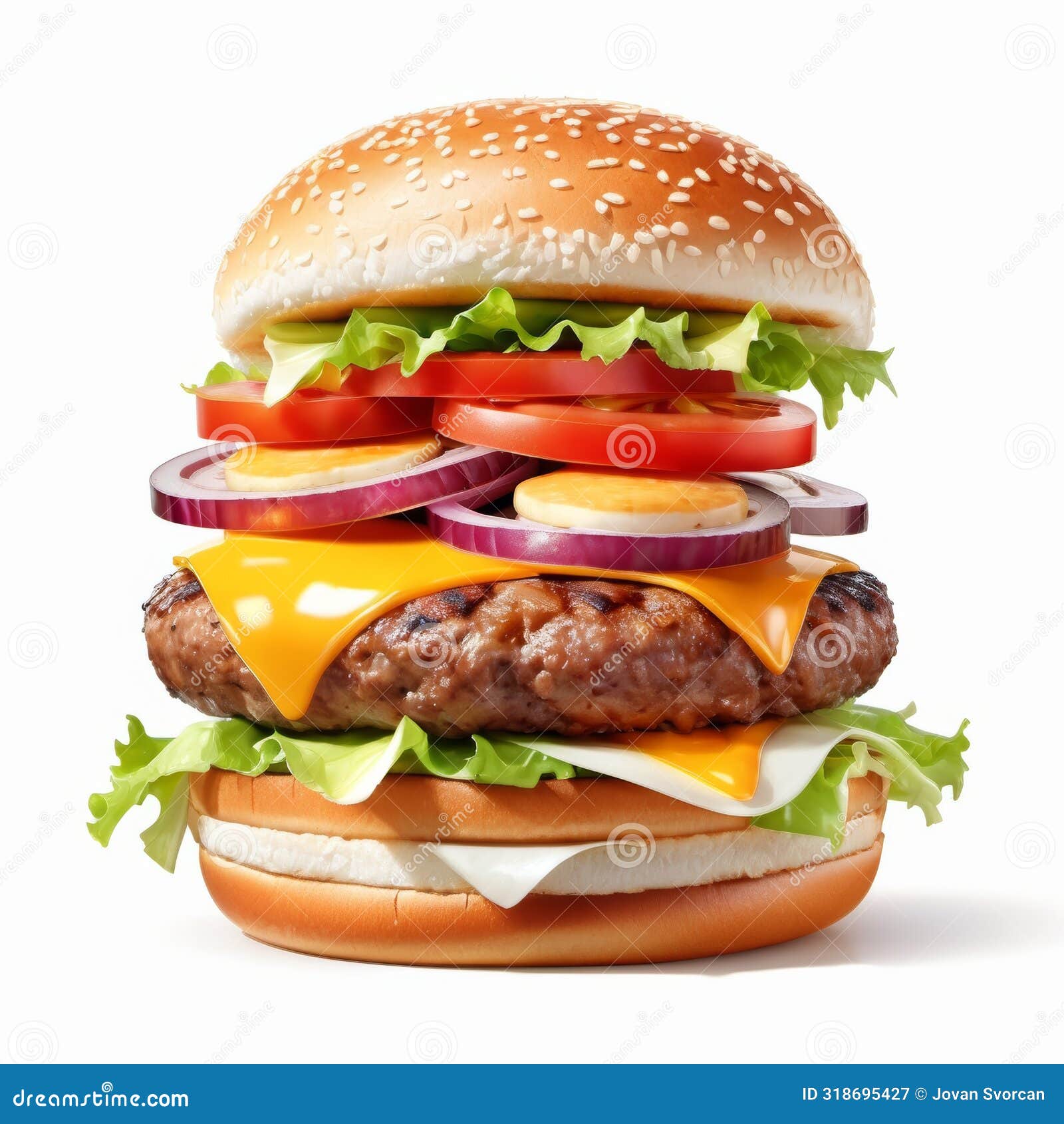 Hyper-Realistic Burger Illustration Stock Illustration - Illustration ...
