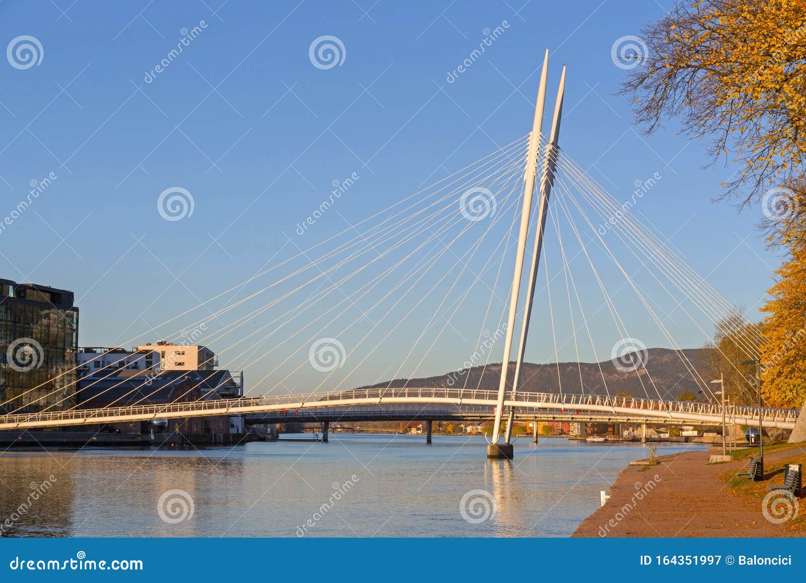 Ypsilon Bridge Drammen stock image. Image of drammen - 164351997