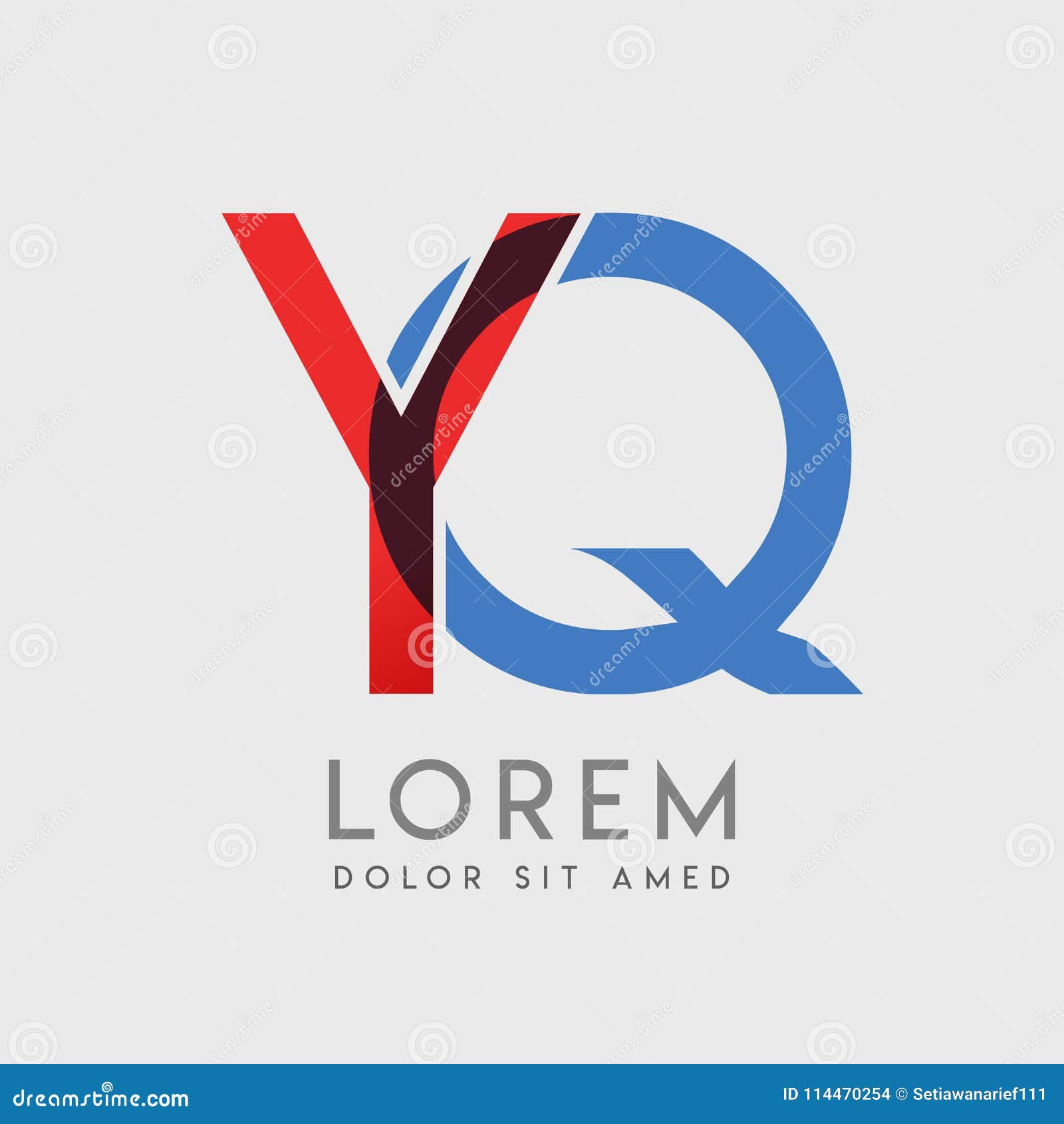 YQ Logo Letters with Blue and Red Gradation Stock Vector - Illustration ...