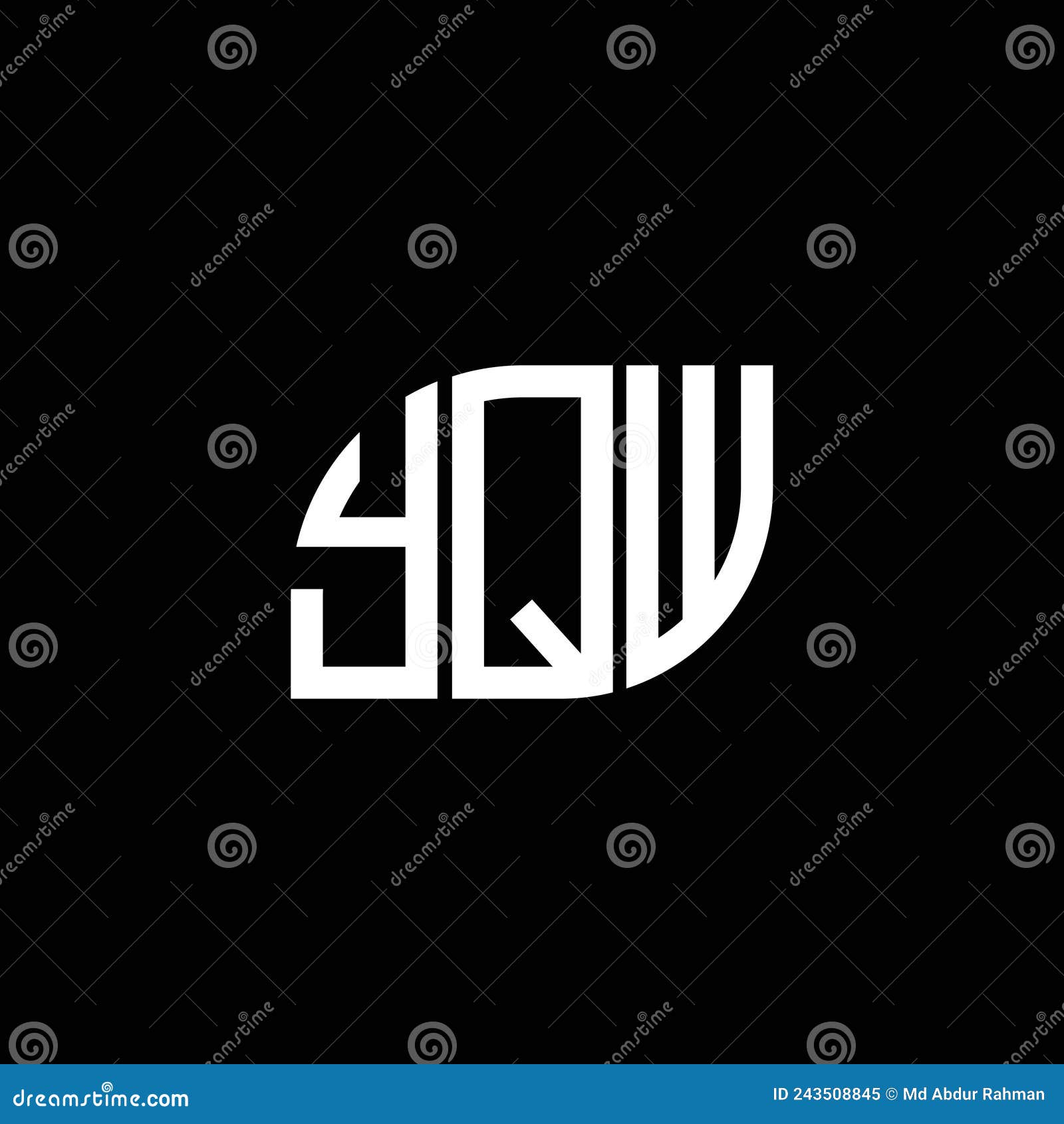YQW Letter Logo Design on Black Background. YQW Creative Initials ...