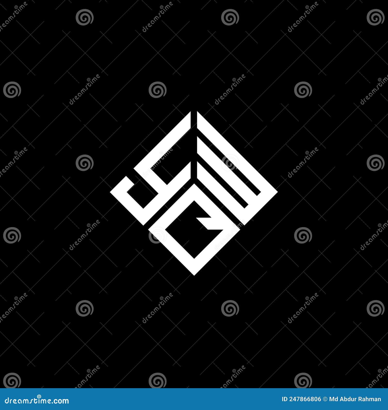 YQW Letter Logo Design on Black Background. YQW Creative Initials ...