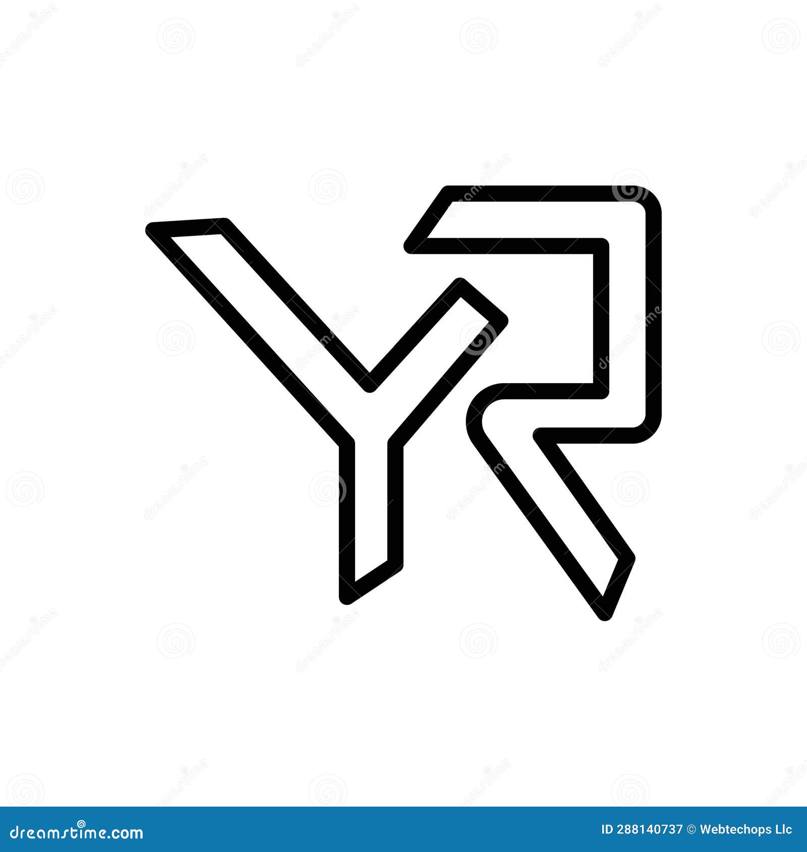 Black Line Icon for Yr, Alphabets and Brand Stock Vector - Illustration ...