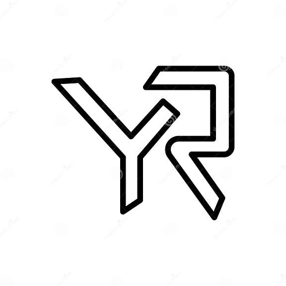 Black Line Icon for Yr, Alphabets and Brand Stock Vector - Illustration ...